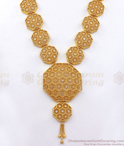 Traditional Mullai Poo Small Beads Dollar Gold Haaram HR2166