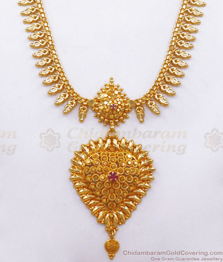 Kasu Malai, Ruby Stone Gold Plated Aaram, American Diamond Aaram ...
