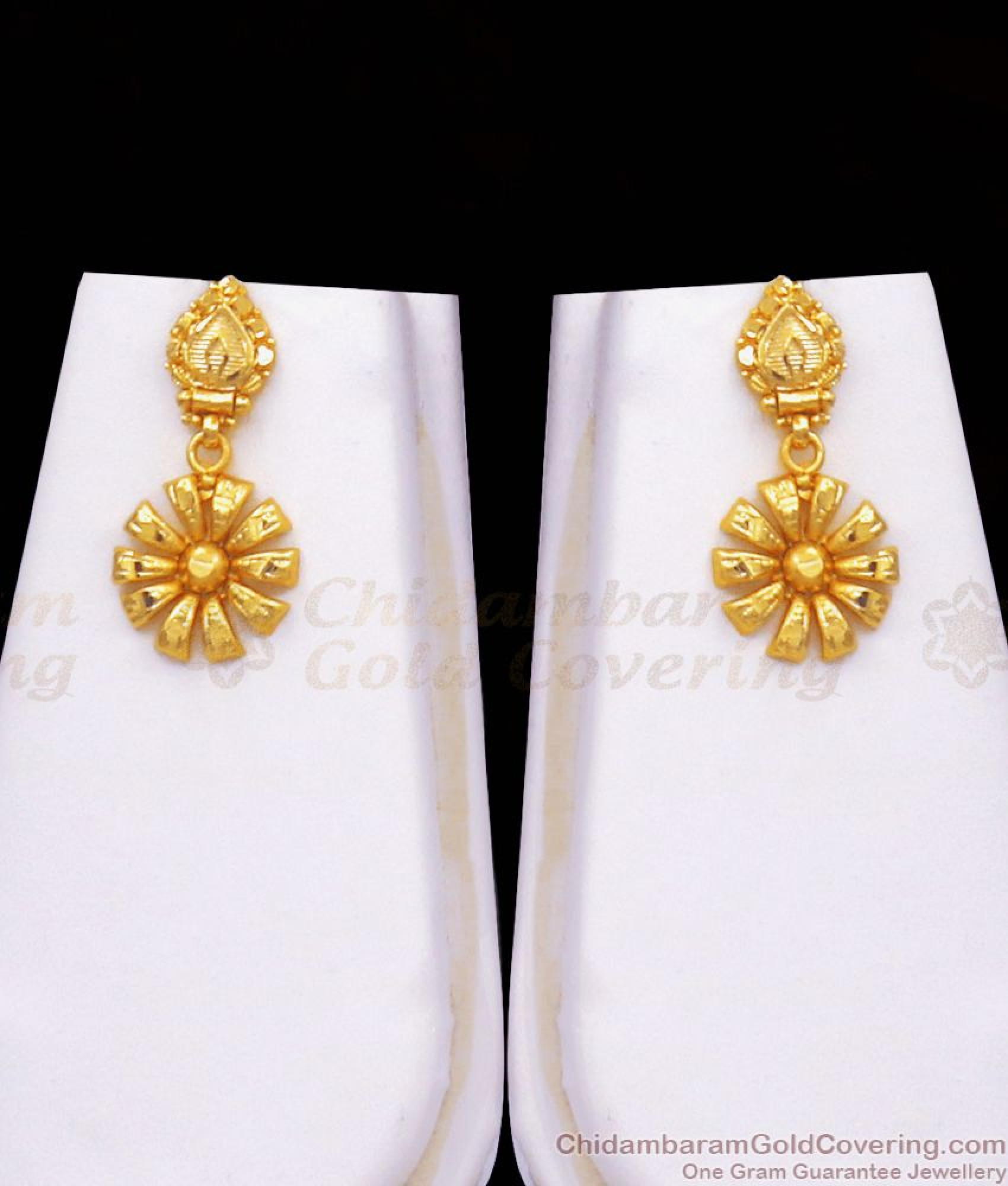 Plain Real Gold Pattern Haram Earring Combo Forming Collection HR2365