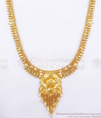 Trendy Calcutta Design Gold Forming Bridal Set Haram Necklace With ...