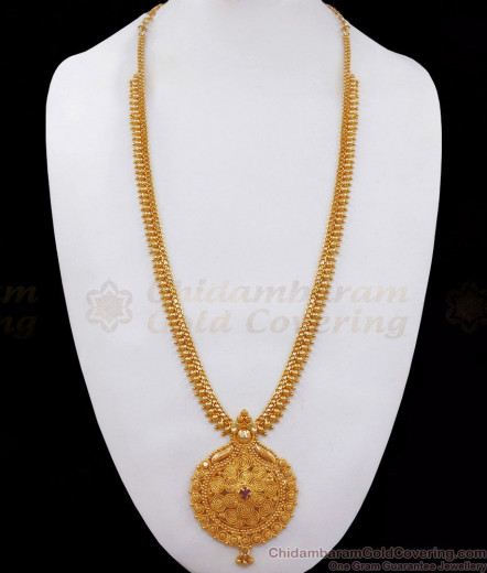 Kasu Malai, Ruby Stone Gold Plated Aaram, American Diamond Aaram ...