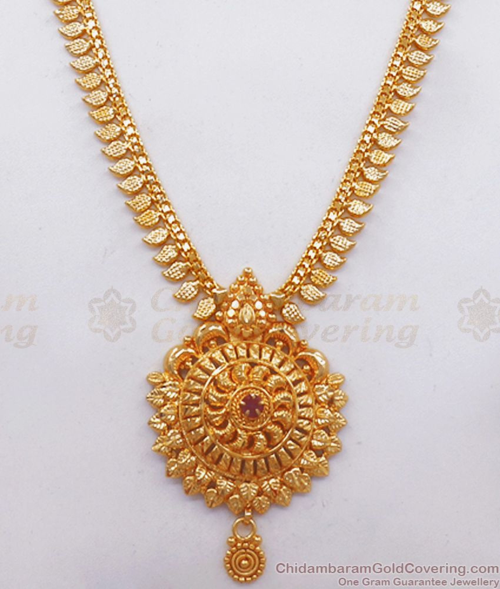 One Gram Gold Aaram Leaf Design Bridal Collection HR2436