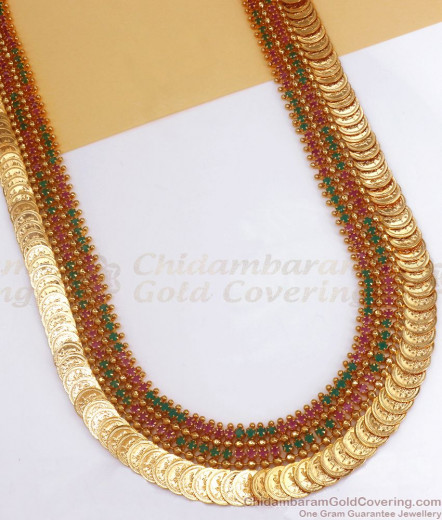 Kasu Malai, Ruby Stone Gold Plated Aaram, American Diamond Aaram ...