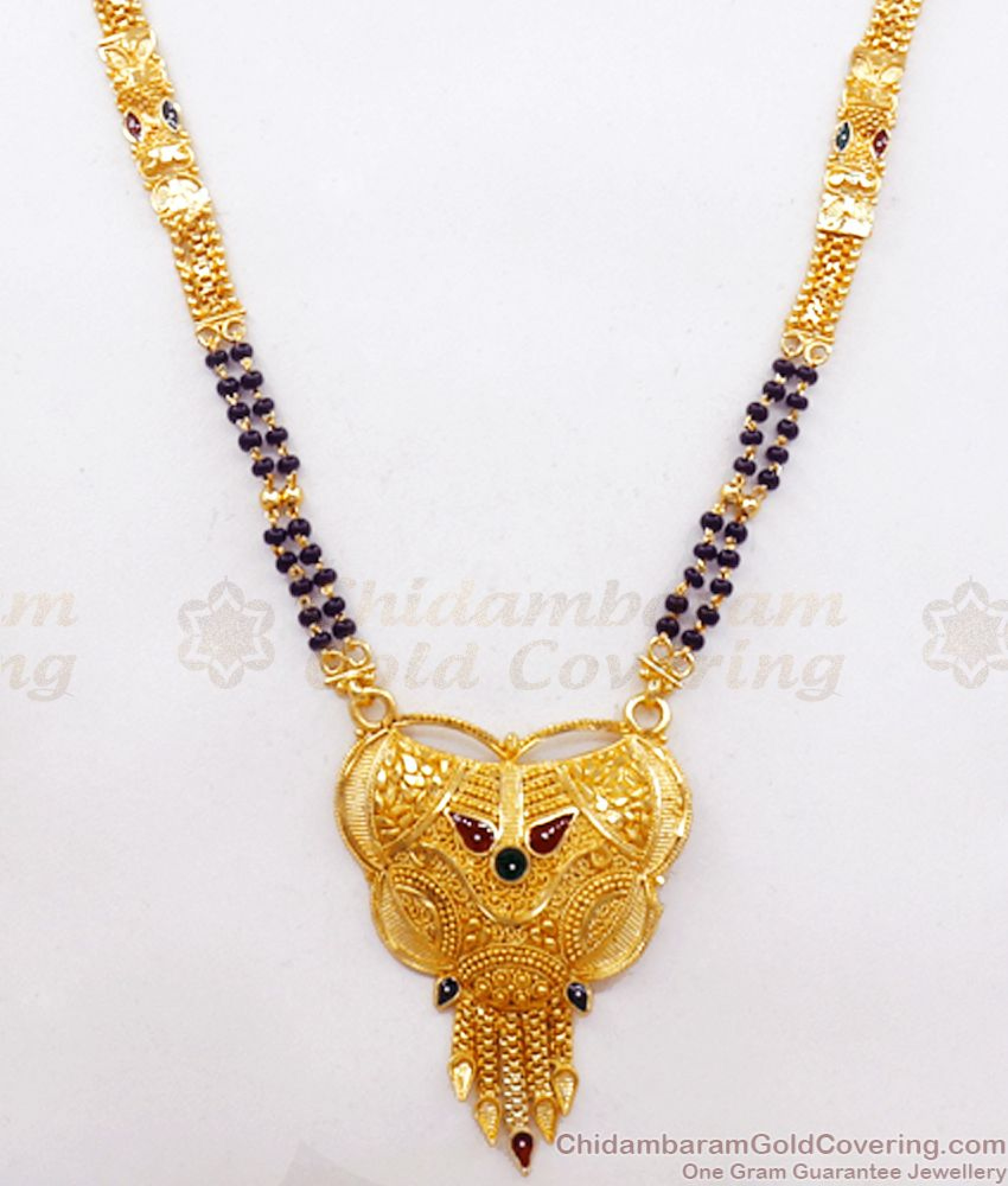 30 Inch Long 2 Line Forming Mangalsutra Bridal Wear Meenakari Pattern ...