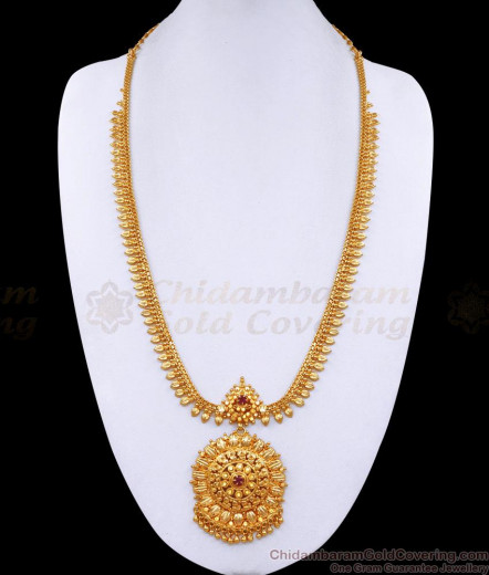 Kasu Malai, Ruby Stone Gold Plated Aaram, American Diamond Aaram ...