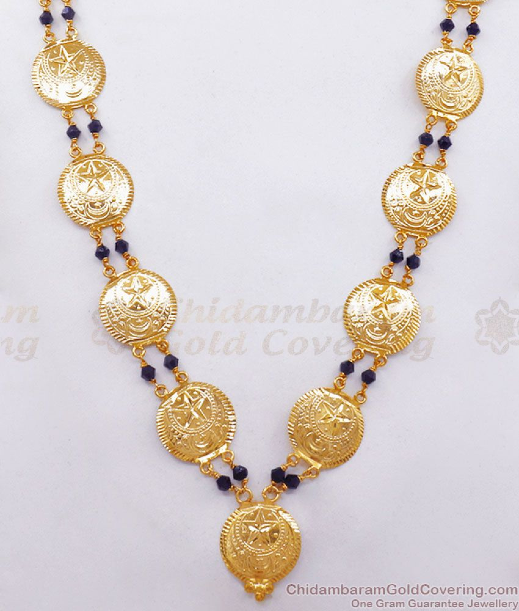 Black Beads Galsar Chain Gold Plated Haaram Shop Online HR2477