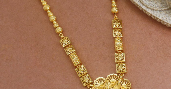 Simple Gold Plated Haram Floral Design Gold Jewelry HR2510