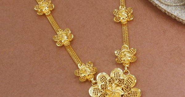 Stylish One Gram Gold Imitation Haram Floral Collections HR2511