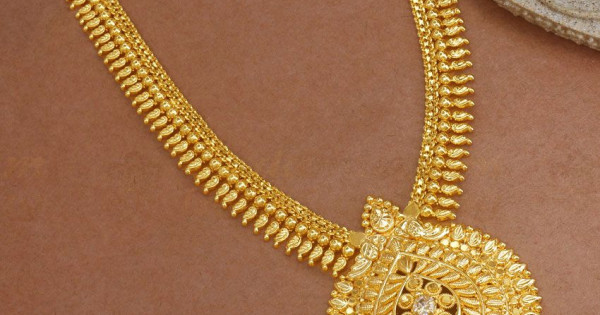 Stylish One Gram Gold Aaram Leaf Design Shop Online HR2535
