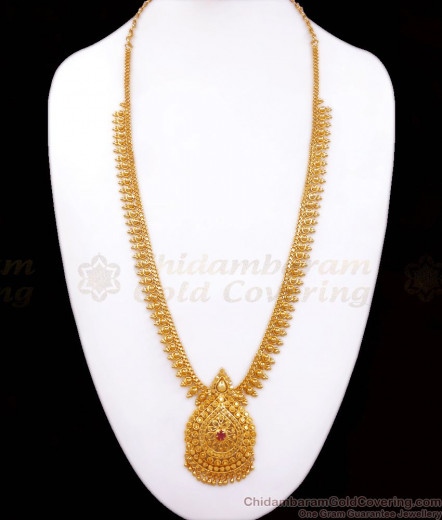 Kasu Malai, Ruby Stone Gold Plated Aaram, American Diamond Aaram ...