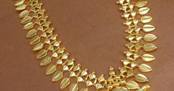 Grand Gold Plated Haram Mullaipoo Kerala Bridal Gold Collections HR2578