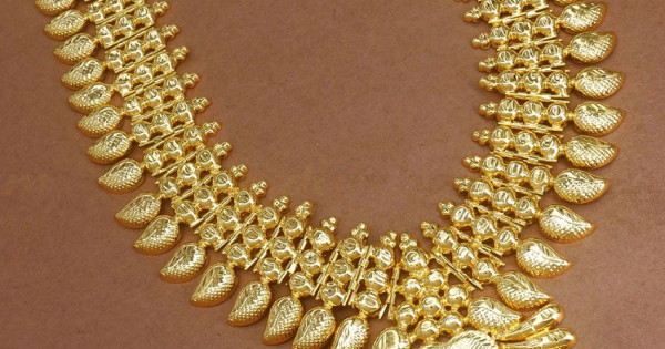 Traditional Kerala Gold Haram Bridal Jewelry Online Shopping HR2579