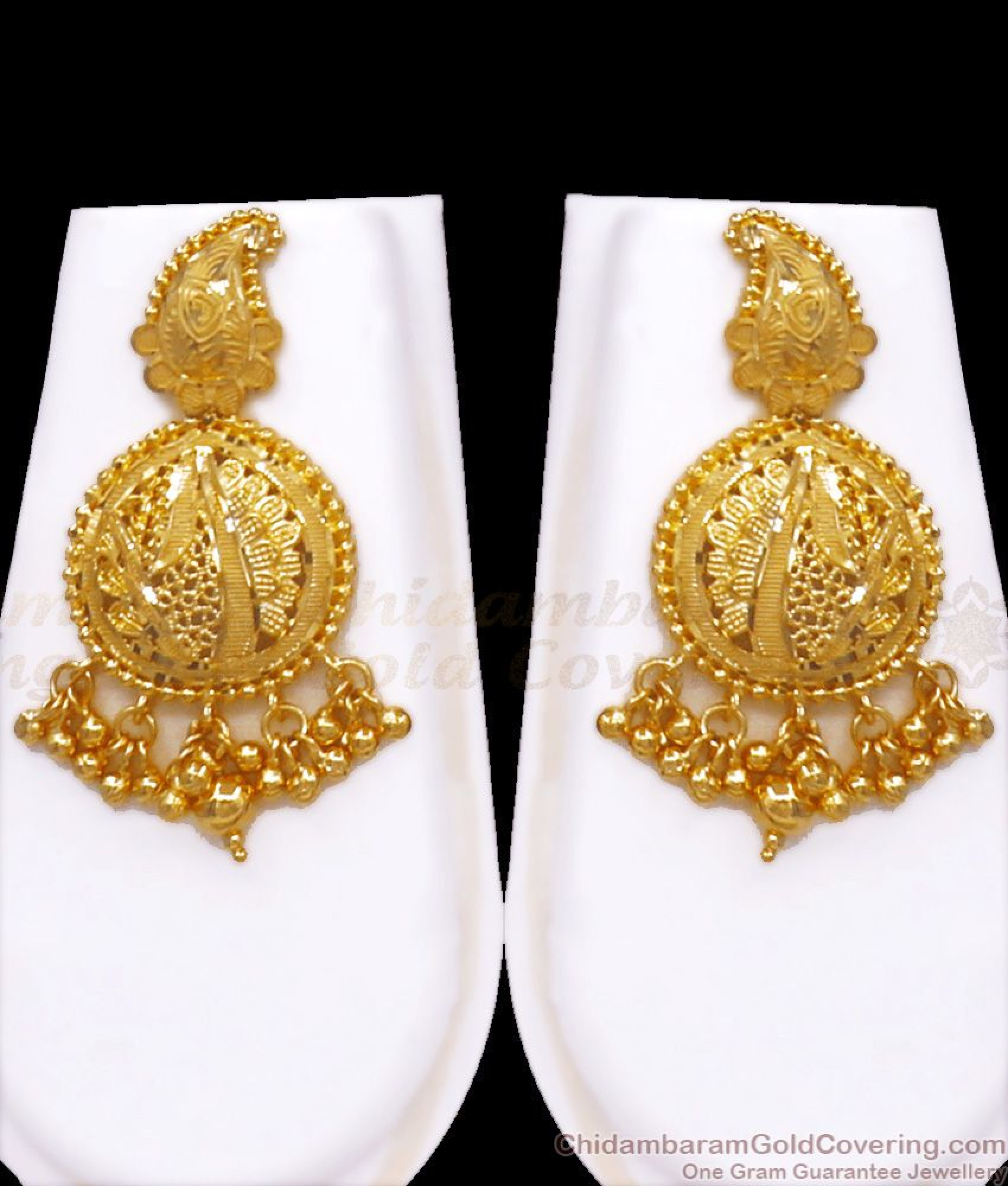 Grand Calcutta Design 2 Gram Gold Long Haram Earring Bridal Combo Set ...