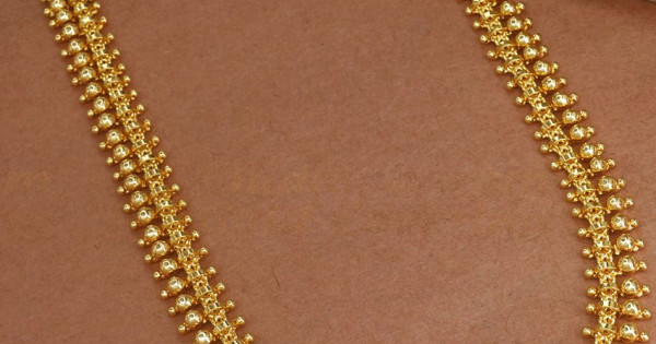 Kerala Pattern Mullai Long Gold Plated Haram Collections Shop Online HR2606