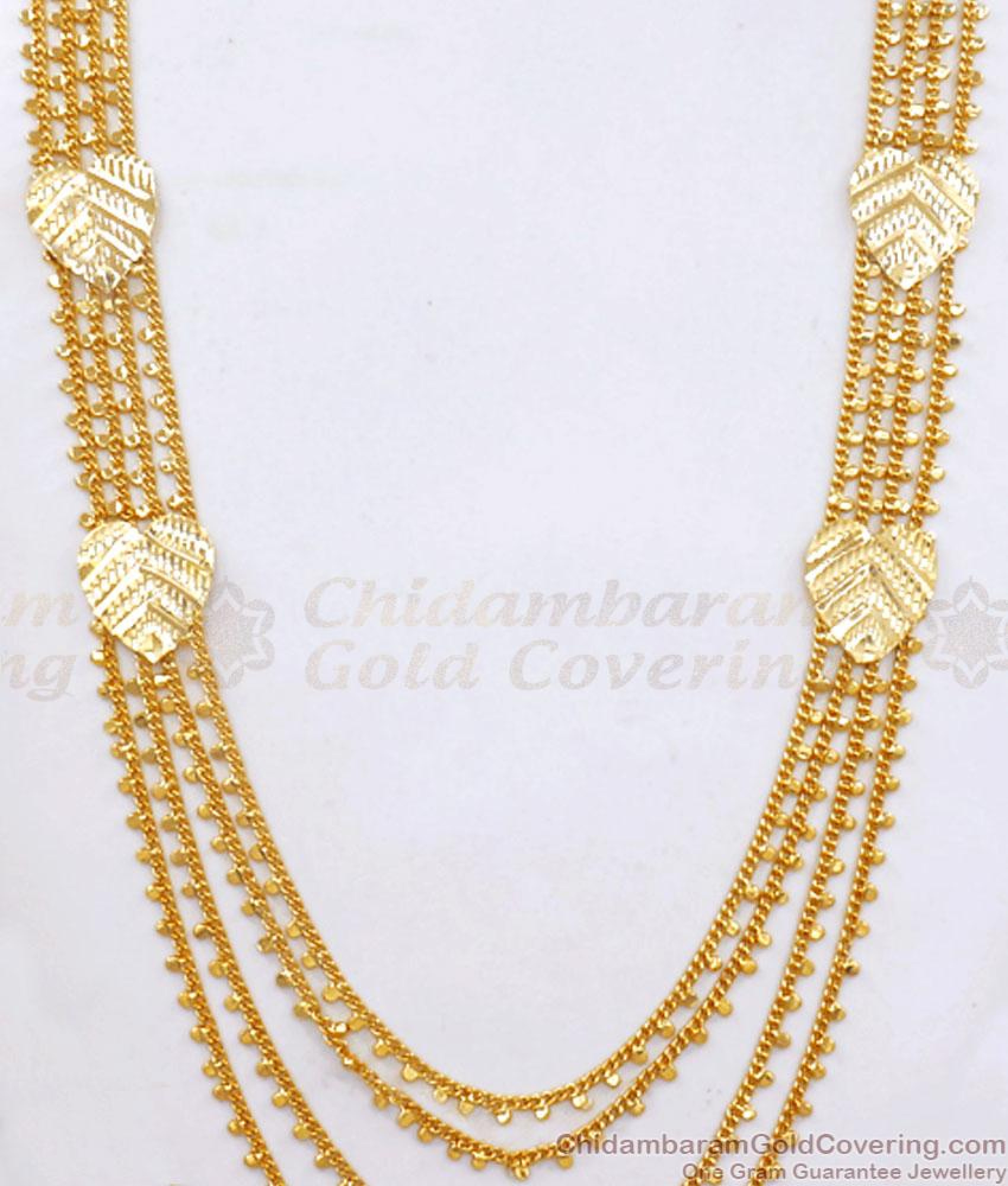 Traditional Gold Plated Haaram 4 Line Heart Designs Shop Online HR2676