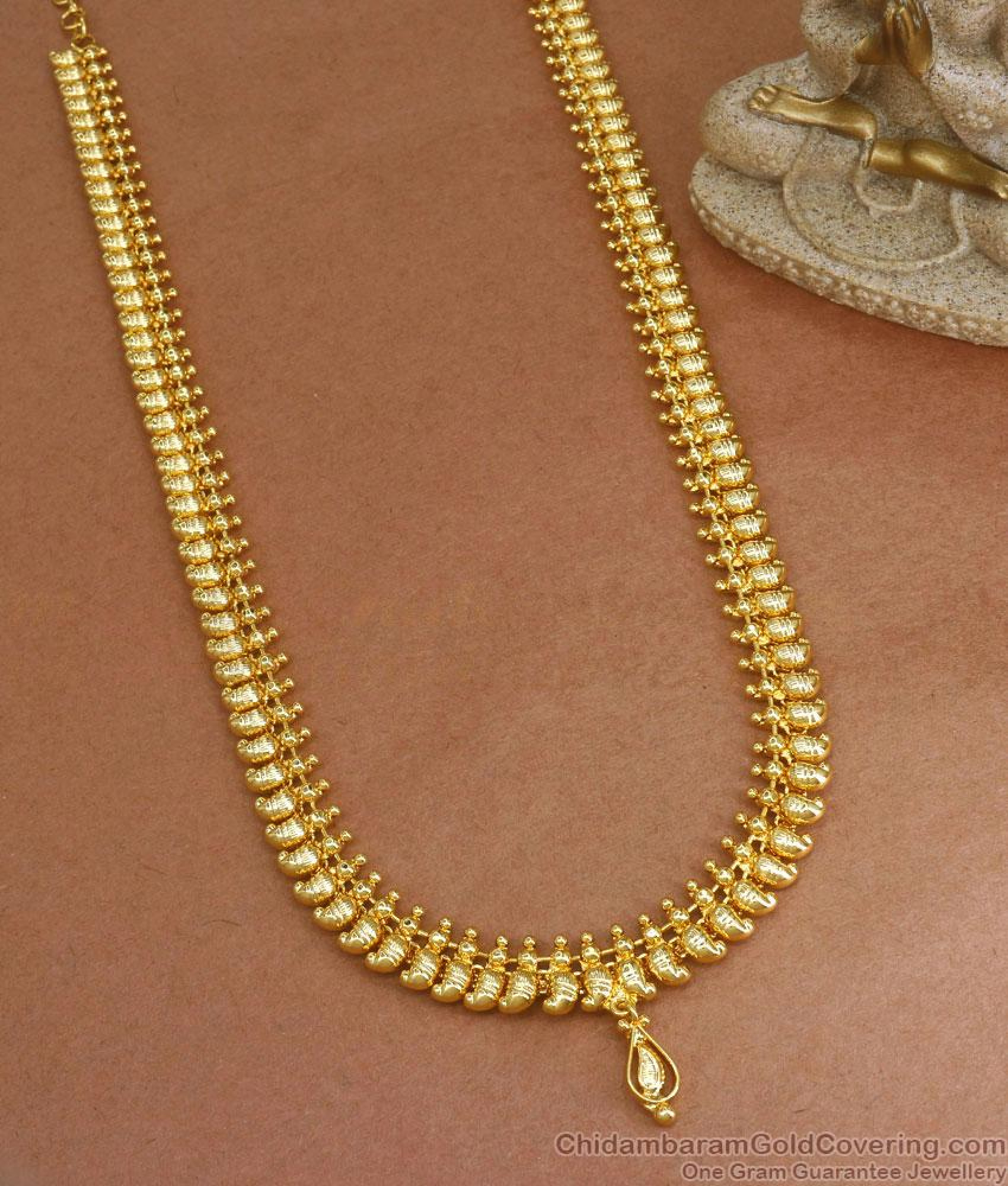 Bridal Plain One Gram Gold Haaram Mango Pattern For Bridal Collections ...