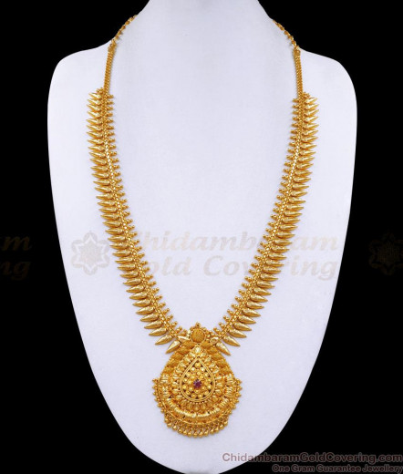 Kasu Malai, Ruby Stone Gold Plated Aaram, American Diamond Aaram ...