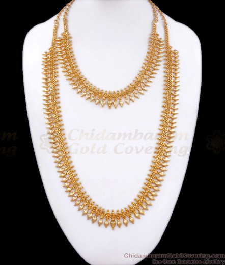 Kasu Malai, Ruby Stone Gold Plated Aaram, American Diamond Aaram ...