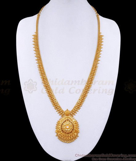 Kasu Malai, Ruby Stone Gold Plated Aaram, American Diamond Aaram ...