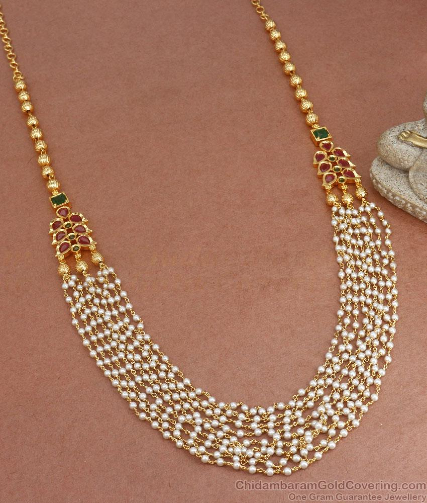 Stylish Full White Beads Designer Pearl Cluster Haram Collections Shop ...