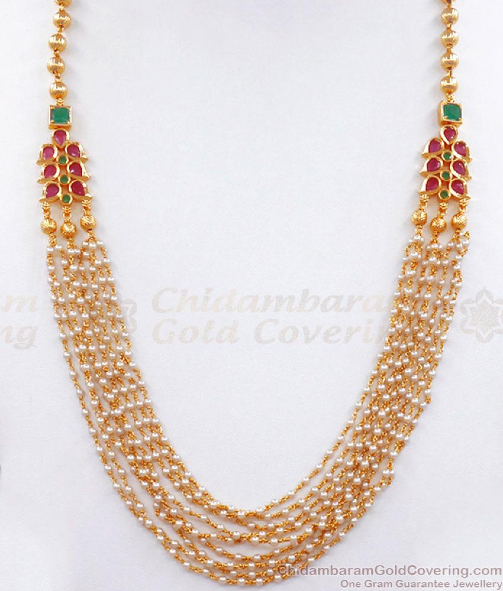 Stylish Full White Beads Designer Pearl Cluster Haram Collections Shop ...