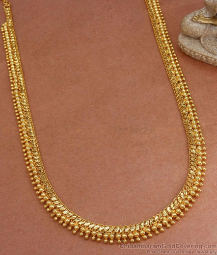 Grand 5 Layer One Gram Gold Bridal Haram Flower Design HR2199