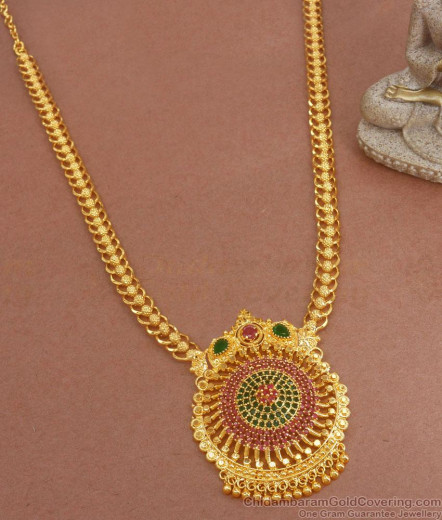Grand Traditional Haram Design With Double Color Stone Jewellery ...