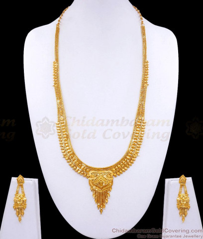 Trendy Calcutta Design Gold Forming Bridal Set Haram Necklace With ...