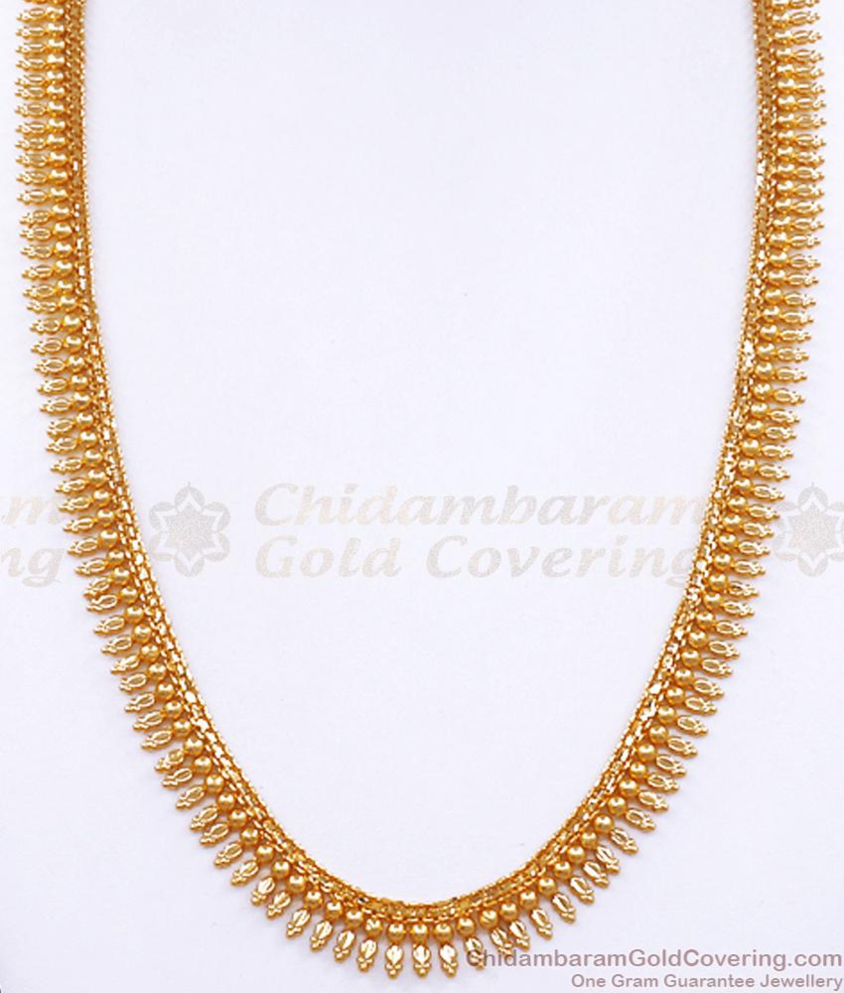 Buy Plain Mullaipoo Malai 1 Gram Gold Haram Collections Shop Online HR2893