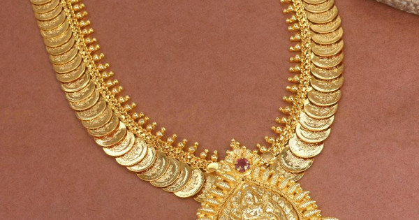 Buy Lakshmi Coin Gold Imitation Haram Ruby Stone Collections HR2908