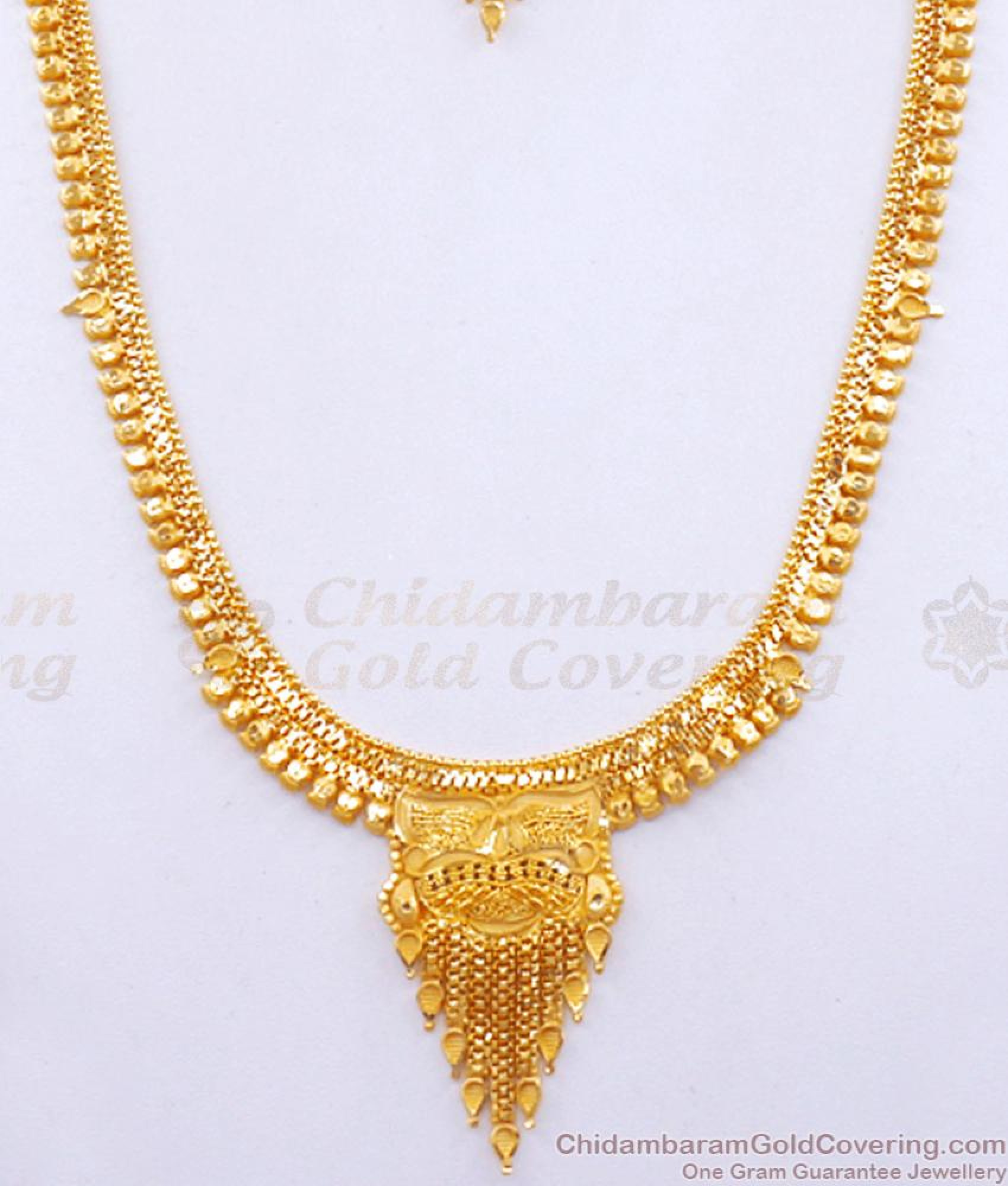 Buy 2 Gram Gold Haram Necklace Combo Calcutta Jewelry HR2914