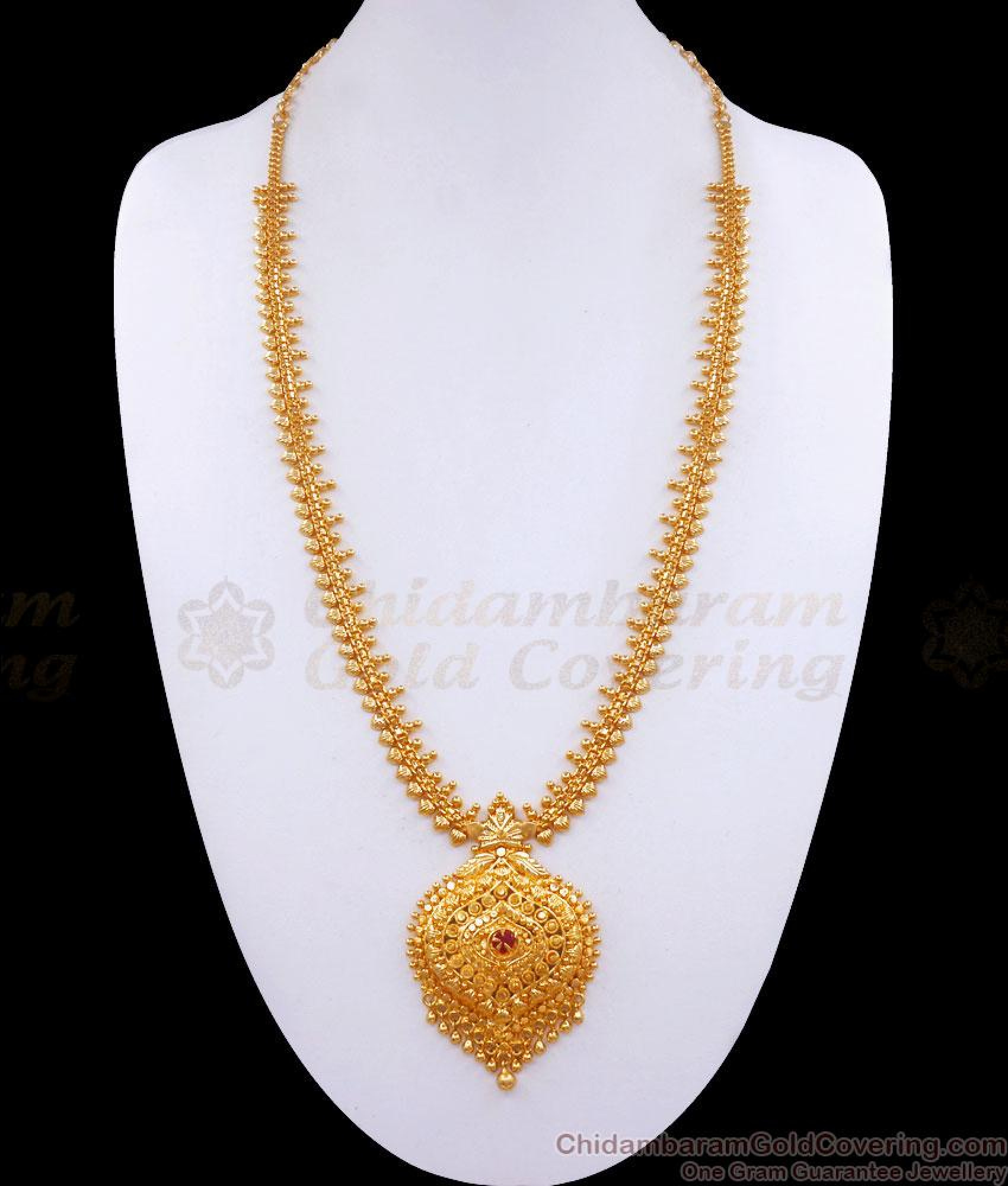 Traditional Gold Plated Haaram Kerala Bridal Designs HR2919