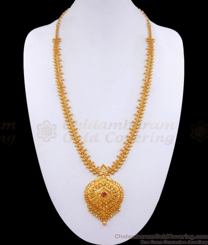 Traditional White Stone Gold Plated Haram For Marriage HR2004