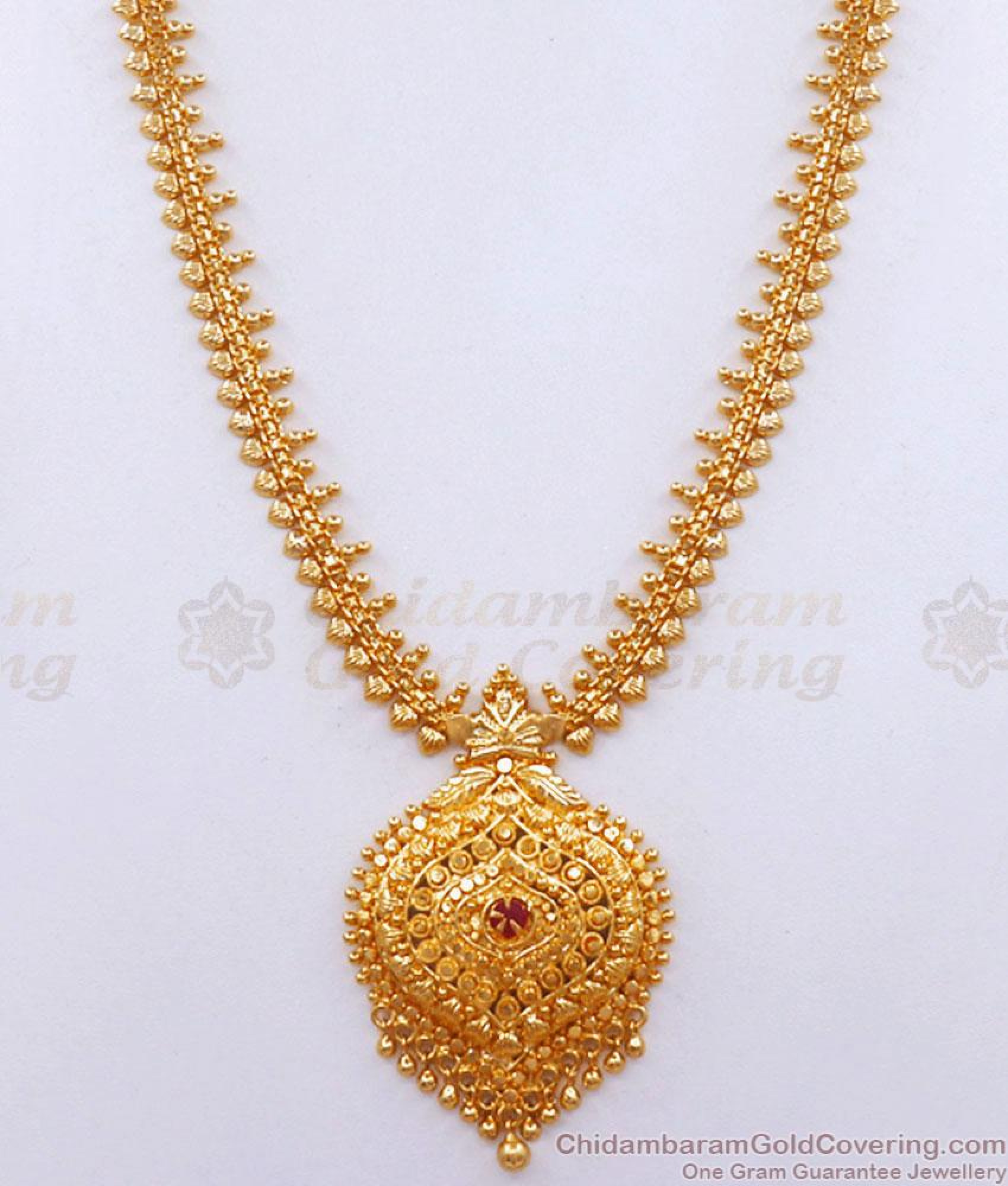 Traditional Gold Plated Haaram Kerala Bridal Designs HR2919