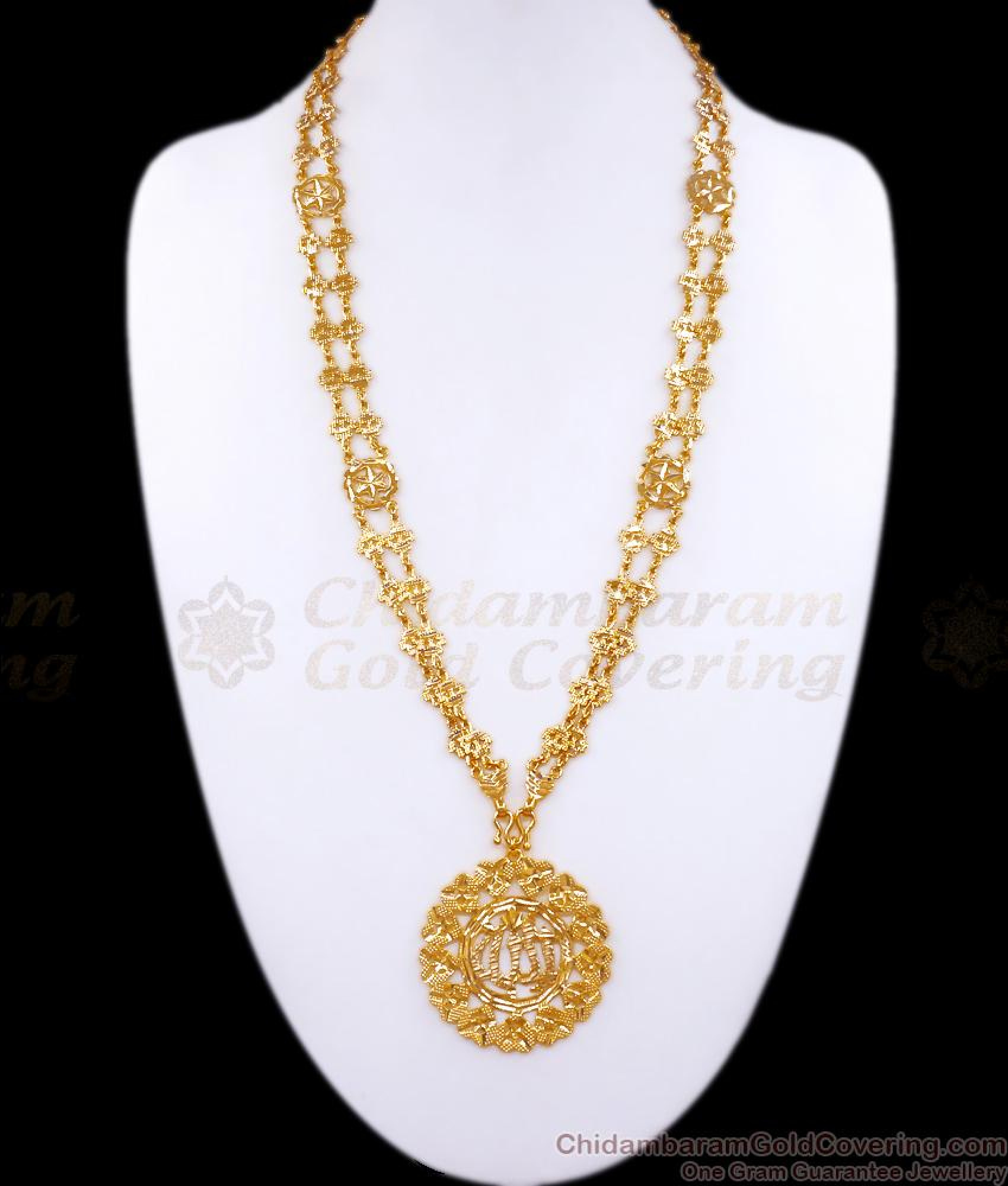 One Gram Gold Haaram Designs For Muslim Wedding HR2924