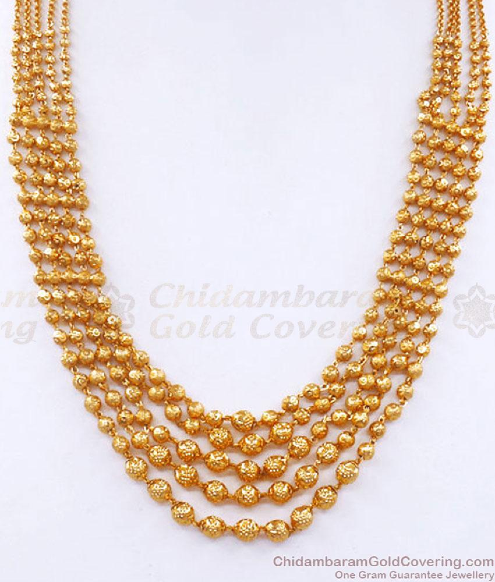 Multi Beads Line Gold Imitation Haaram Wedding Collection HR2940