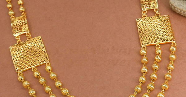 Grand 3 Steps Gold Beads Haaram For Brides HR2961