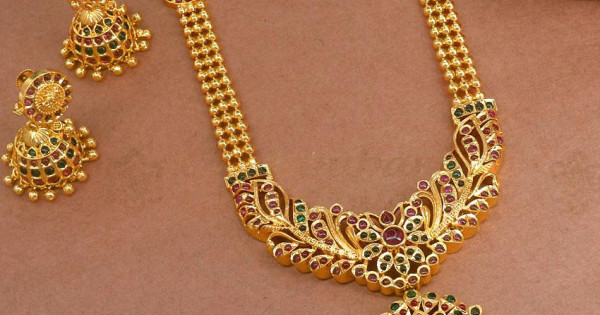Exclusive Premium Gold Design Haaram Jhumki Combo HR2967