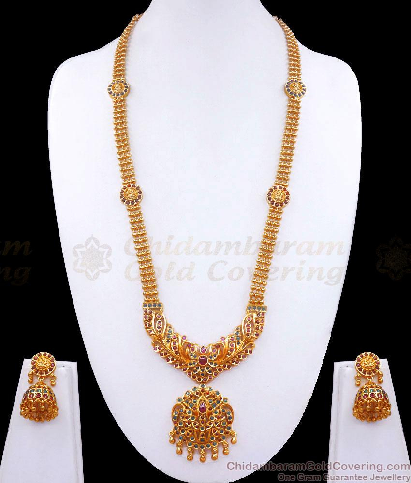 Exclusive Premium Gold Design Haaram Jhumki Combo HR2967