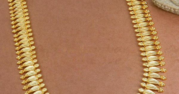 Traditional Plain Gold Haaram Designs Shop Online HR2969