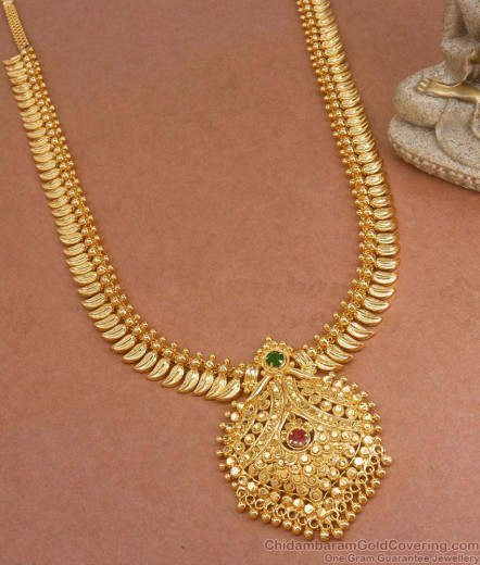 Unique White Pearls Gold Plated Haram Kemp Emerald Stone Designs HR2664