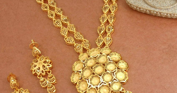 Premium Arabic Bridal Gold Haaram Designs Shop Online HR2995