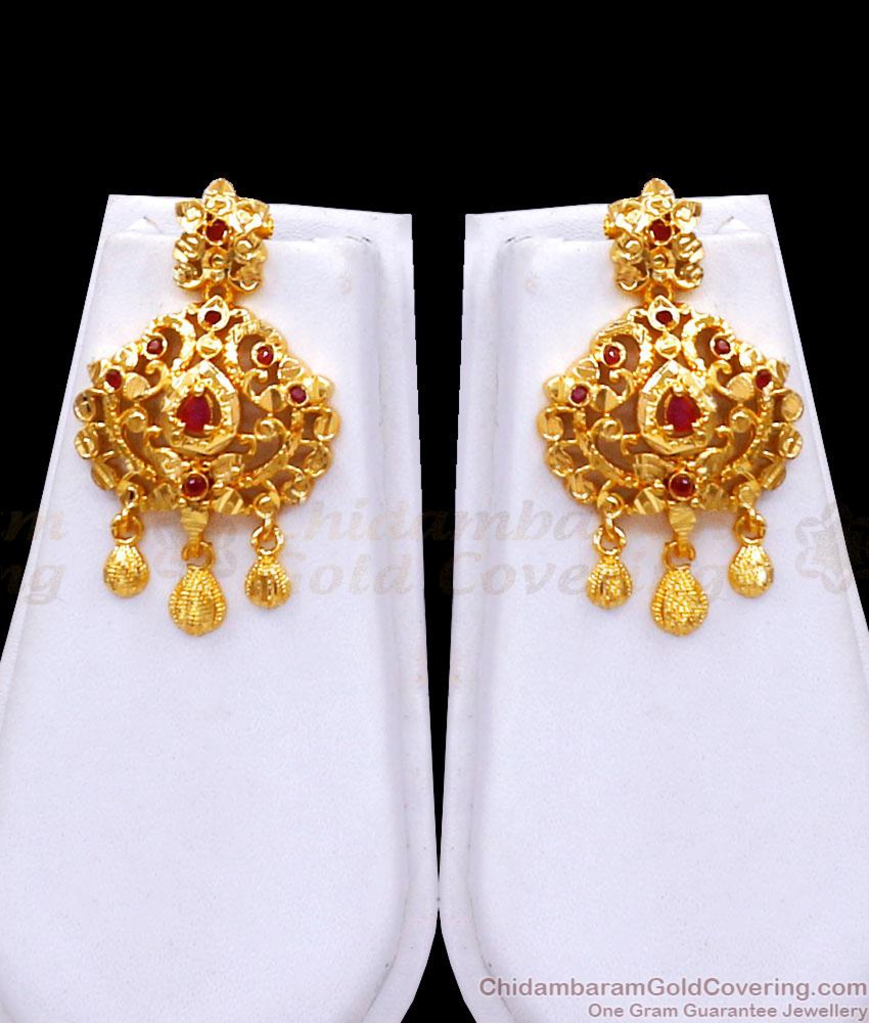 Full Wedding Set One Gram Gold Long Necklace Earring Combo HR2999