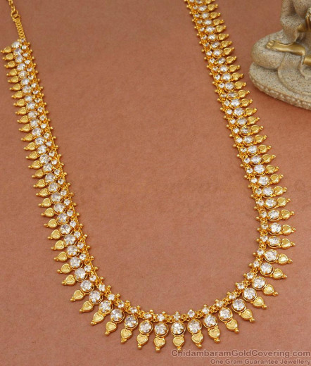 Kasu Malai, Ruby Stone Gold Plated Aaram, American Diamond Aaram ...