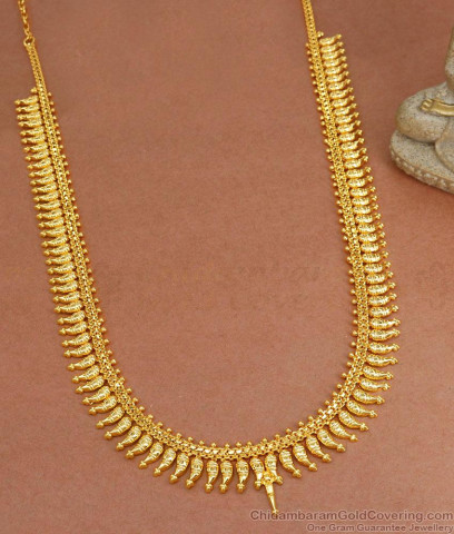 Traditional Plain Gold Haaram Designs Shop Online HR2969