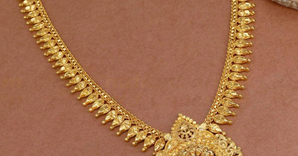 Elegant Bridal Wear Gold Plated Mango Haram Without Stone HR3057