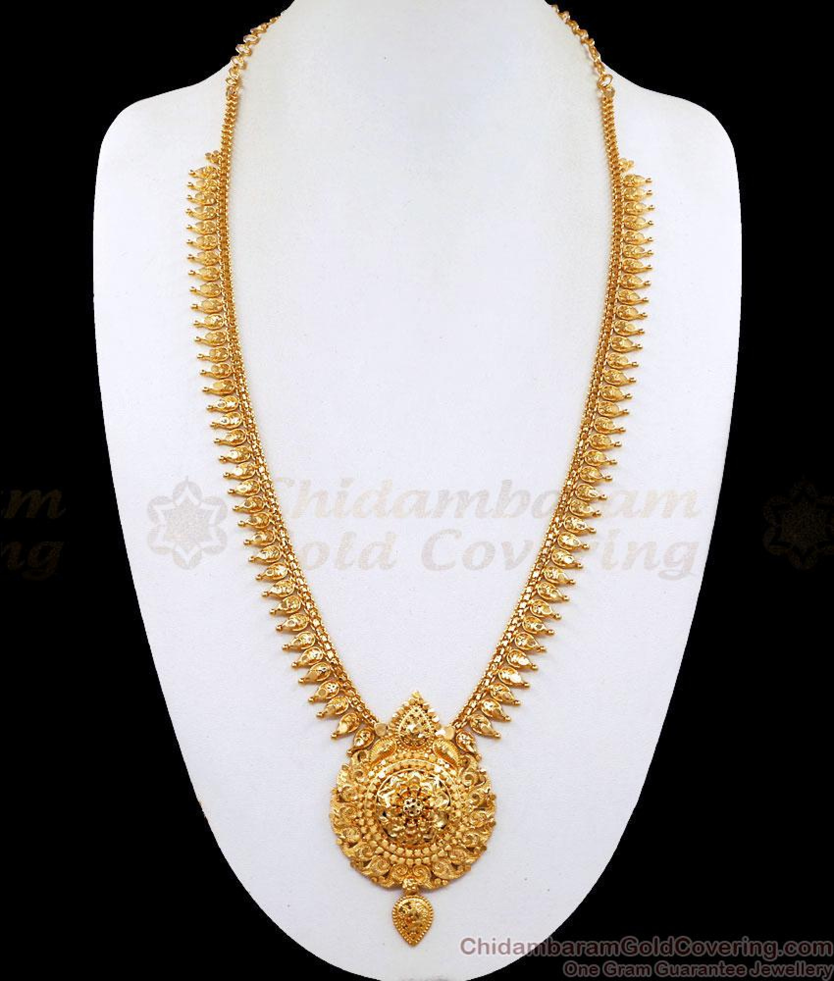 Elegant Bridal Wear Gold Plated Mango Haram Without Stone HR3057