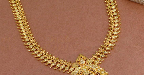 Traditional Lakshmi Design Gold Haram Wedding Collection HR3058