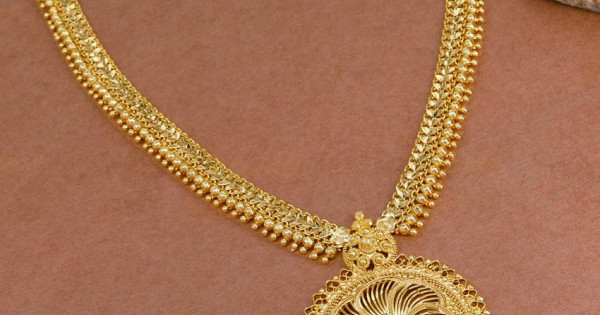 Traditional Gold Imitation Haram Single White Stone Design HR3064