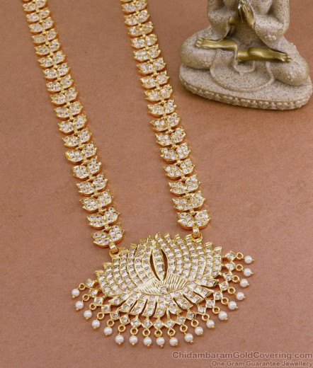 Kasu Malai, Ruby Stone Gold Plated Aaram, American Diamond Aaram ...